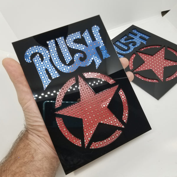 Rush Custom Speaker Frames Blue Modfather Pinball Mods