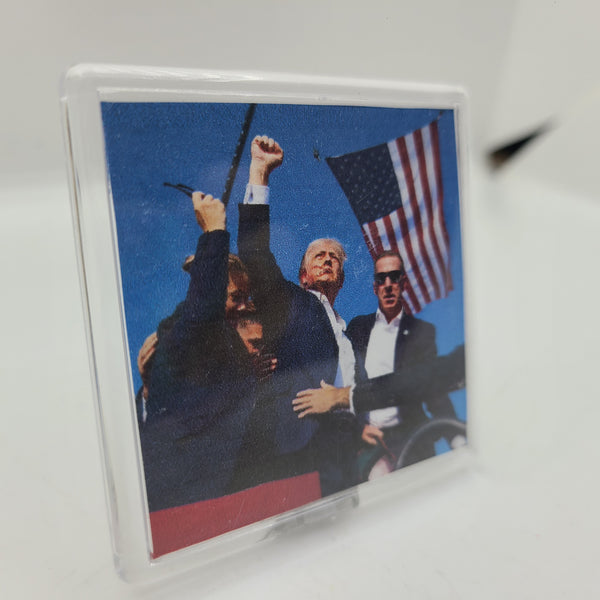 Trump Playfield Plaque Shot at Rally – Modfather Pinball Mods