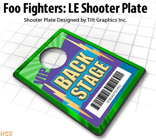 Foo Fighter Shooter Plate Back Stage Pass Green – Modfather Pinball Mods