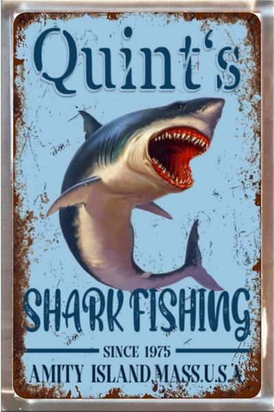 Jaws Playfield Plaque Quint's Shark Fishing – Modfather Pinball Mods