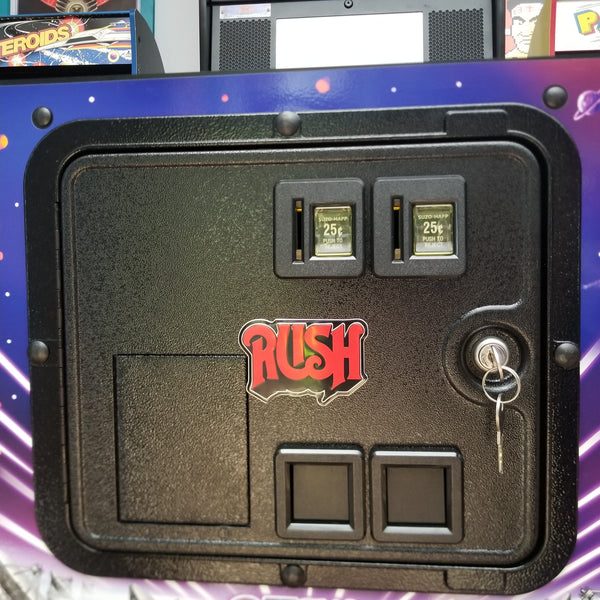 Rush Coin Door Metal Decal – Modfather Pinball Mods