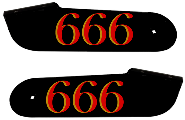 Iron Maiden Hinge Decals "666" (Set of Two) – Modfather Pinball Mods