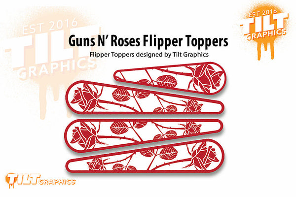 Guns 'N Roses: 4 Flipper Toppers Red/White – Modfather Pinball Mods