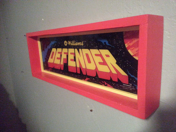 Defender Framed Arcade Marquee – Modfather Pinball Mods
