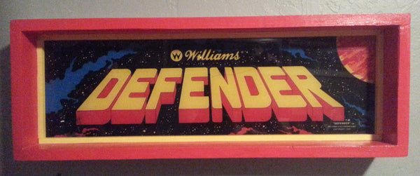 Defender Framed Arcade Marquee – Modfather Pinball Mods
